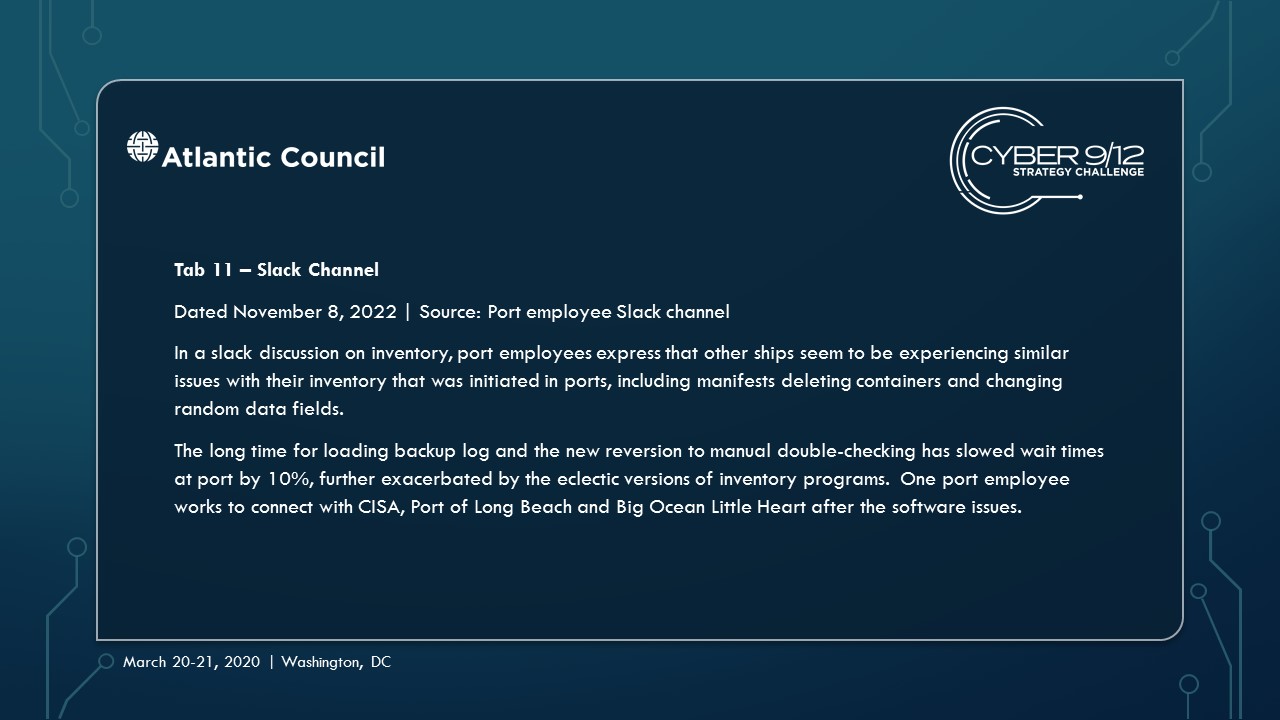 Washington, DC Cyber 9/12 Strategy Challenge Playbook - Atlantic Council
