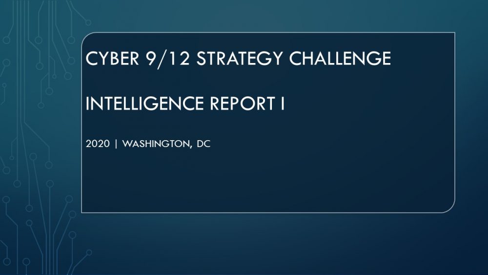 Washington, DC Cyber 9/12 Strategy Challenge Playbook - Atlantic Council