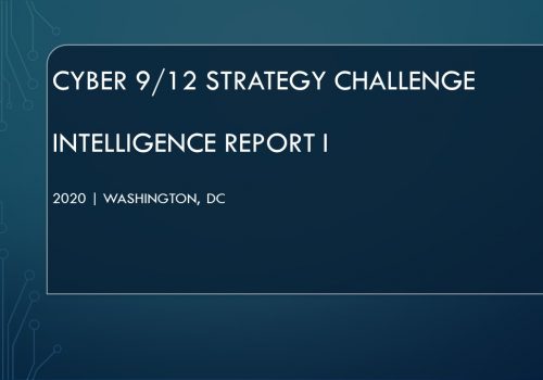 Washington, DC Cyber 9/12 Strategy Challenge Playbook - Atlantic Council