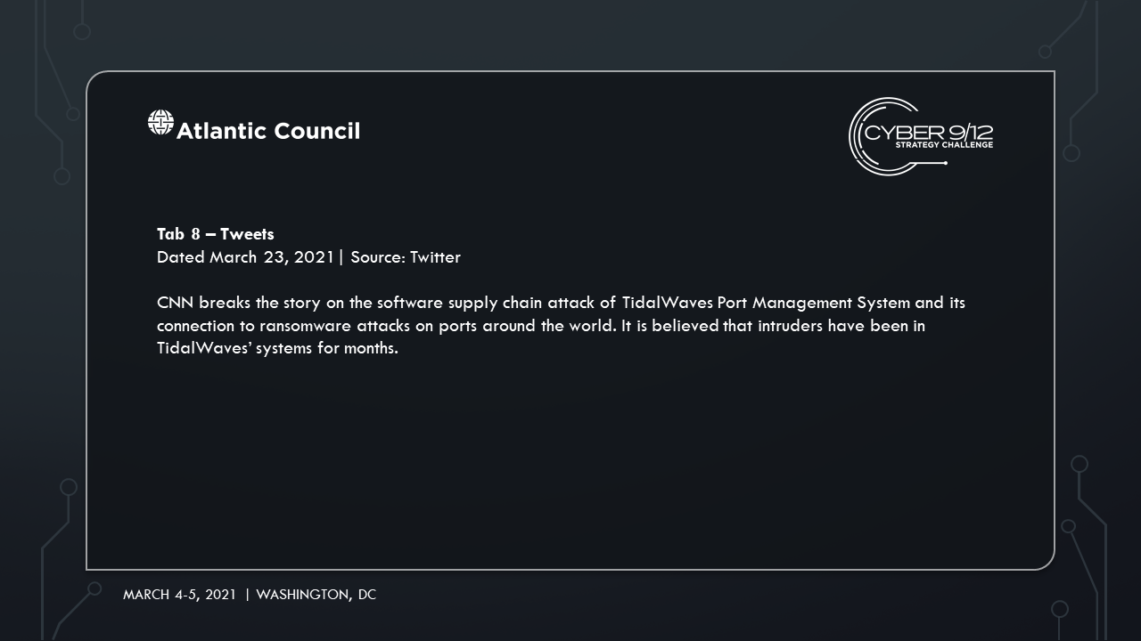 2021 Washington, DC Cyber 9/12 Strategy Challenge Playbook - Atlantic ...