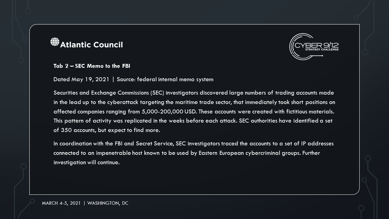 2021 Washington, DC Cyber 9/12 Strategy Challenge Playbook - Atlantic ...
