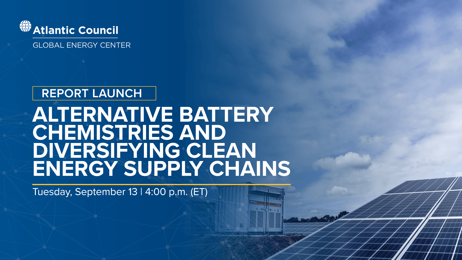 Report launch: Alternative battery chemistries and diversifying clean ...