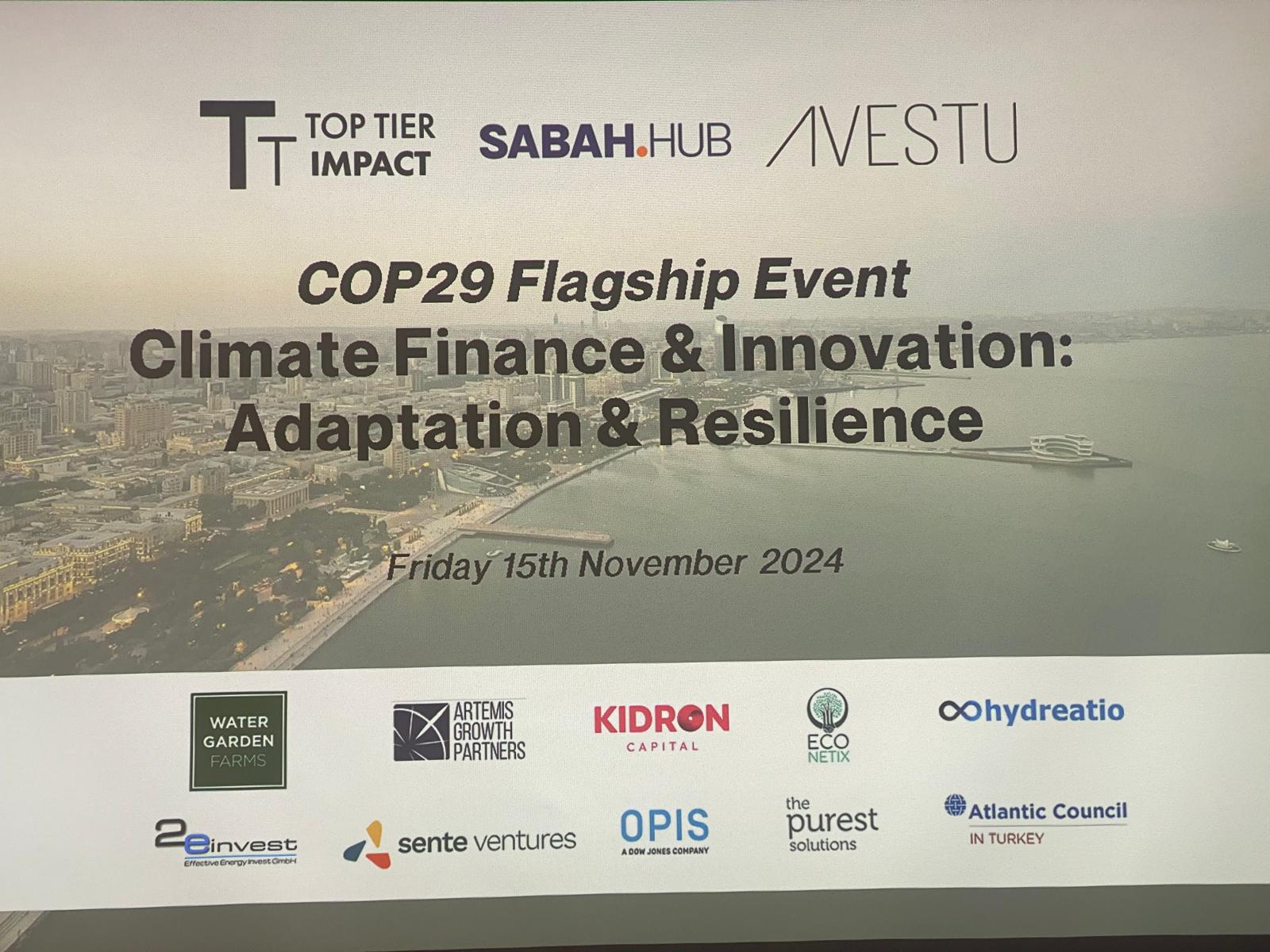 Panel discussions on climate finance and innovation on the sidelines of ...