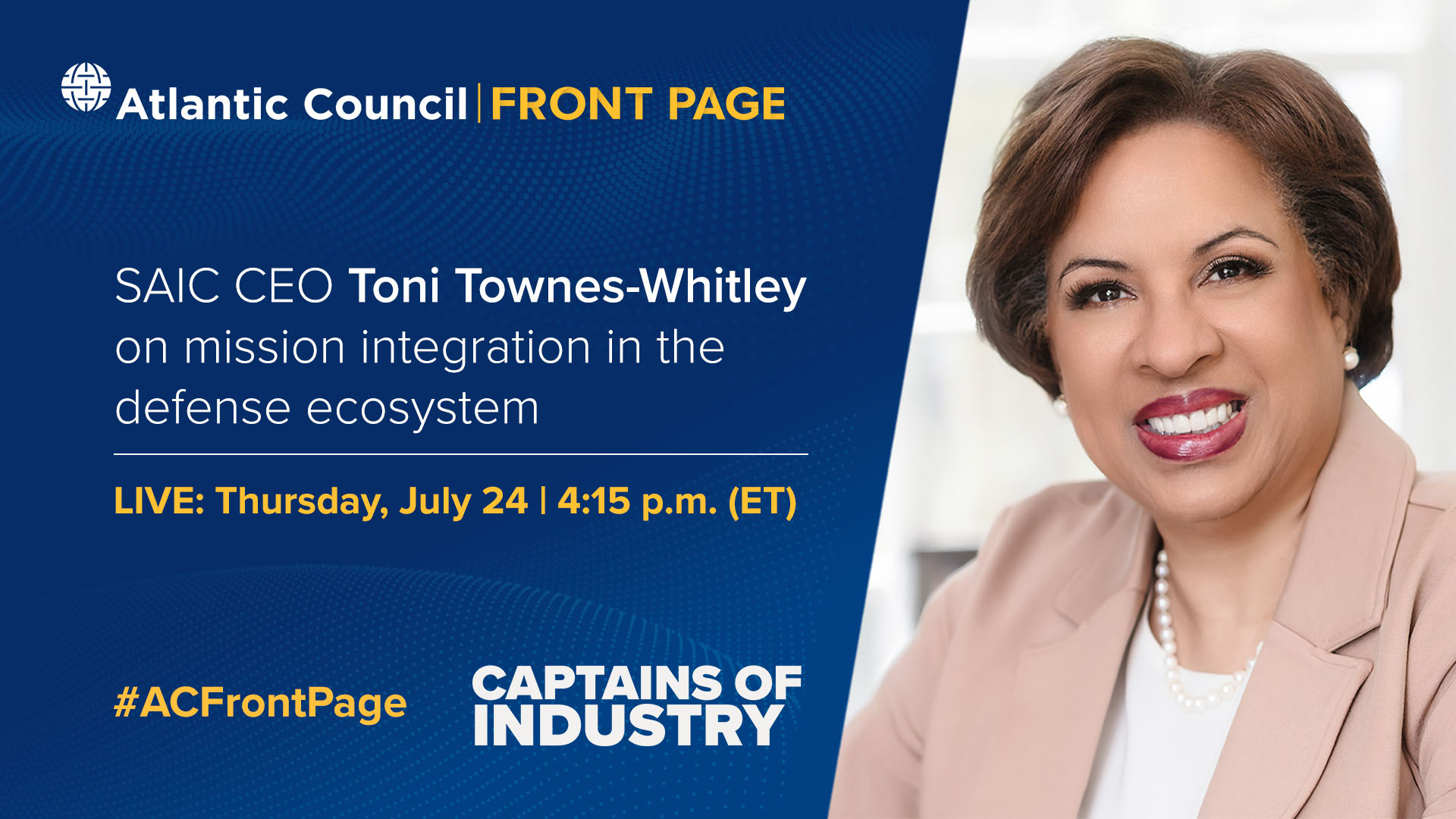 SAIC CEO Toni Townes-Whitley on mission integration in the defense ecosystem - Atlantic Council