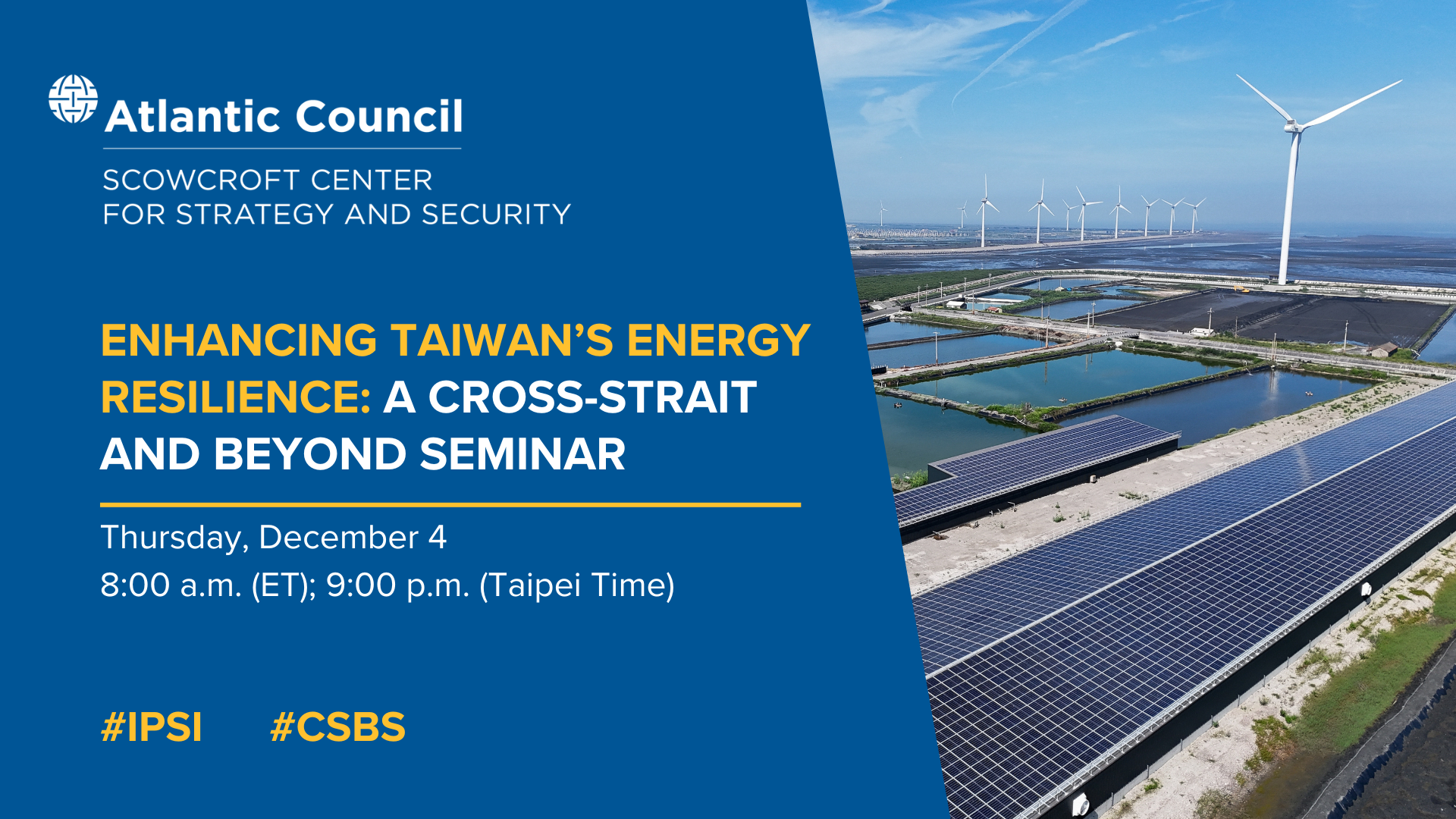 Enhancing Taiwan's energy resilience: A cross-strait and beyond seminar ...